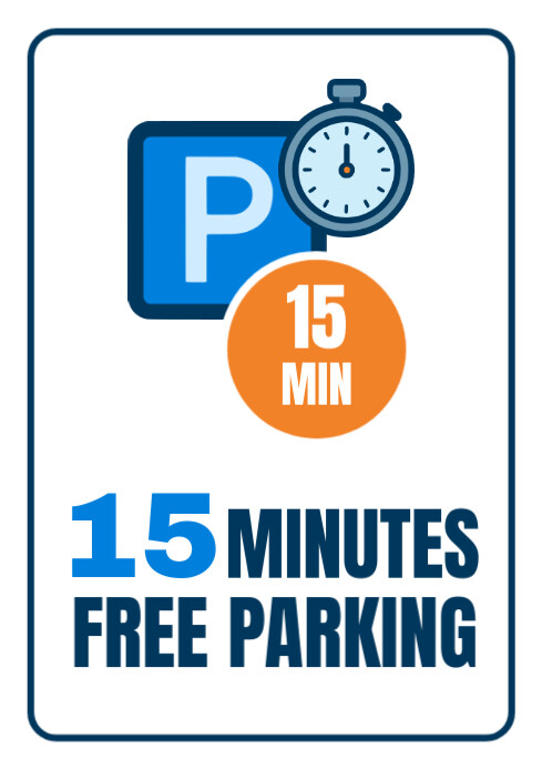 15 minutes parking sign signage Template | PosterMyWall