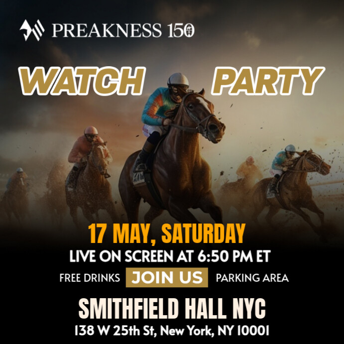 150 Preakness Stakes 2025 Horses Race Watch Party Instagram Template ...