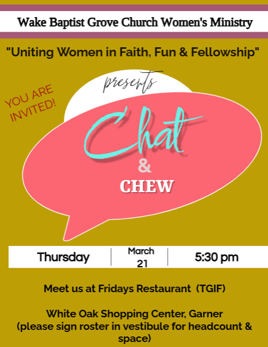 Chat n Chew Fall Session | PosterMyWall