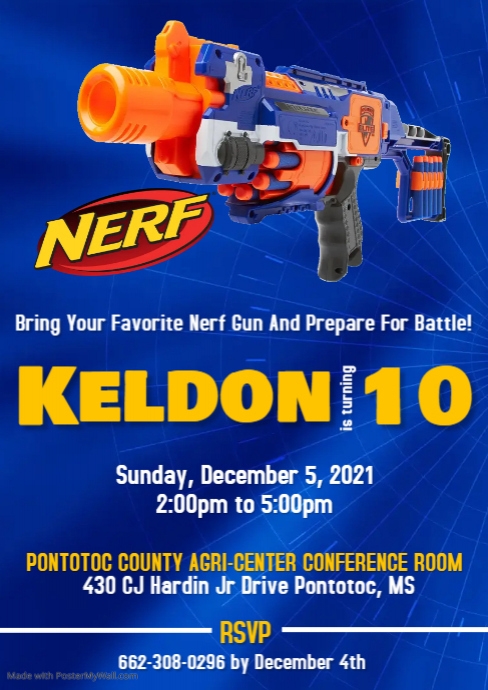 Copy of Nerf Birthday Invitation 5 | PosterMyWall