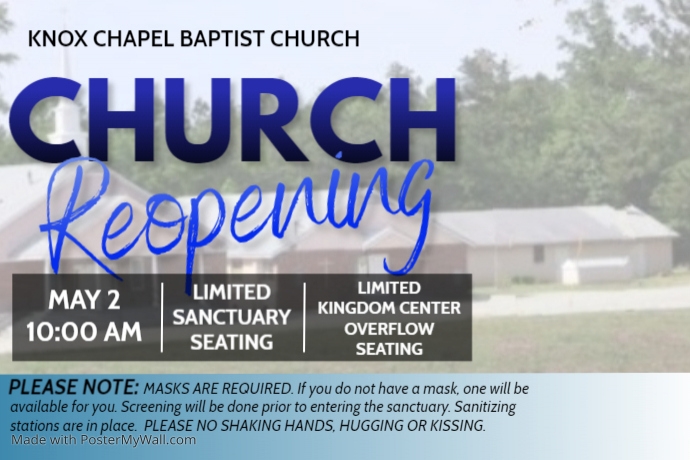 Church Reopening Sunday | PosterMyWall