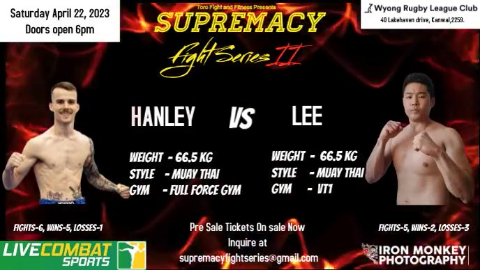 Hanley v Lee | PosterMyWall