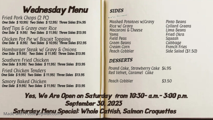 Menu Flyer (3) | PosterMyWall