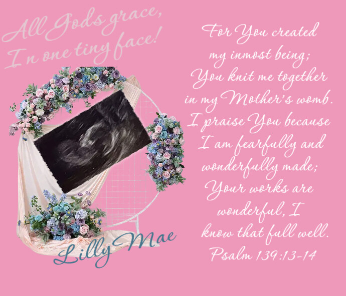 Lilly Mae Pink with Florals | PosterMyWall