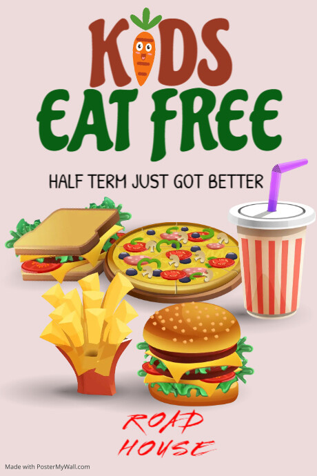 Kids Eat Free Poster Template | PosterMyWall