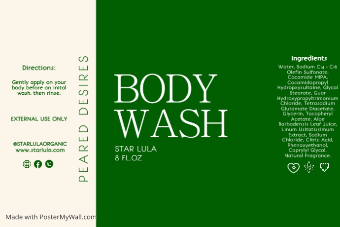Copy of minimal body wash label template (3) | PosterMyWall