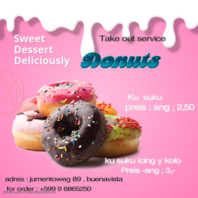 Copy of Donuts Post - Cafe Promo - Bakery Post | PosterMyWall