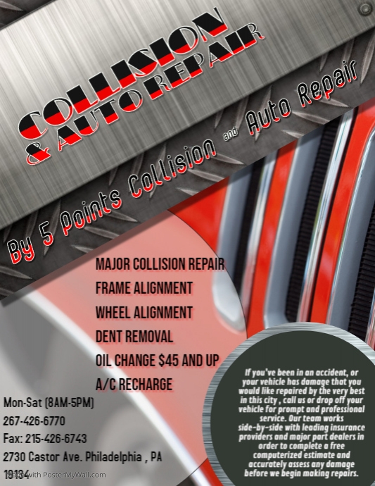 Copy of auto collision repair flyer template | PosterMyWall
