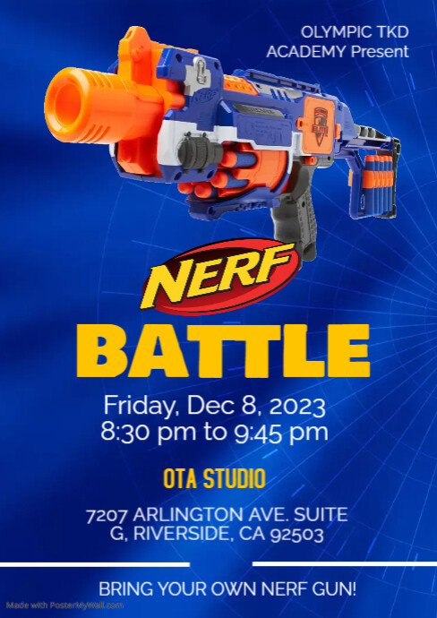 Nerf Birthday Invitation 5 | PosterMyWall