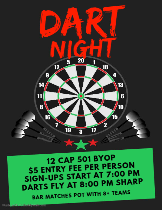Darts Night Flyer Template | PosterMyWall