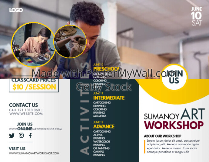 Arts & Crafts Workshop Trifold Brochure | PosterMyWall