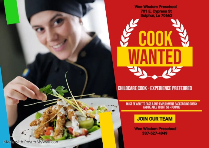 Chef Wanted Template | PosterMyWall