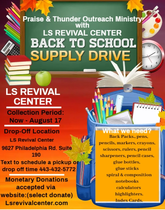 Back to School Supply Drive Flyer Template | PosterMyWall