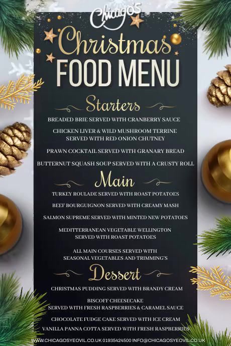 Christmas FOOD menu | PosterMyWall
