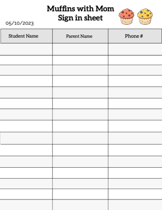 Donuts with Dads Sign In Sheet (1) | PosterMyWall