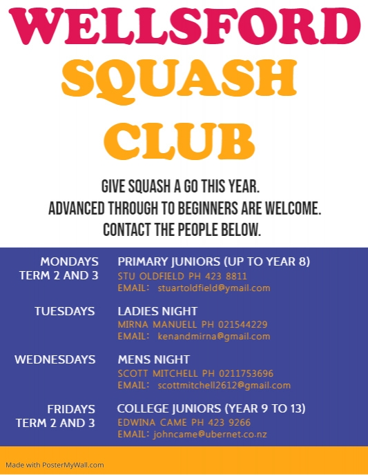 Squash Nights Poster 2021 | PosterMyWall