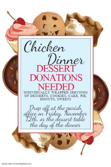 C Dinner Baked Good Donations | PosterMyWall