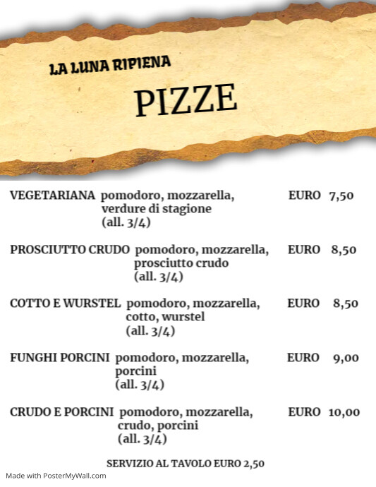 MENU PIZZE 3 | PosterMyWall