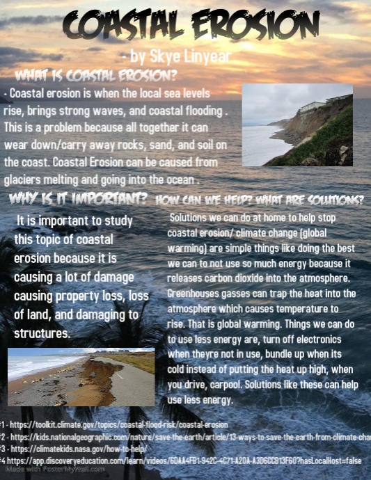 Copy of Coastal Erosion - Skye L. | PosterMyWall