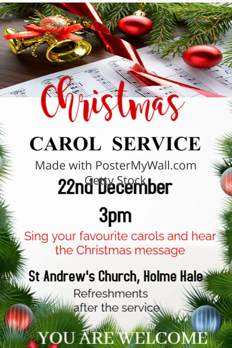 Christmas Carol Service | PosterMyWall