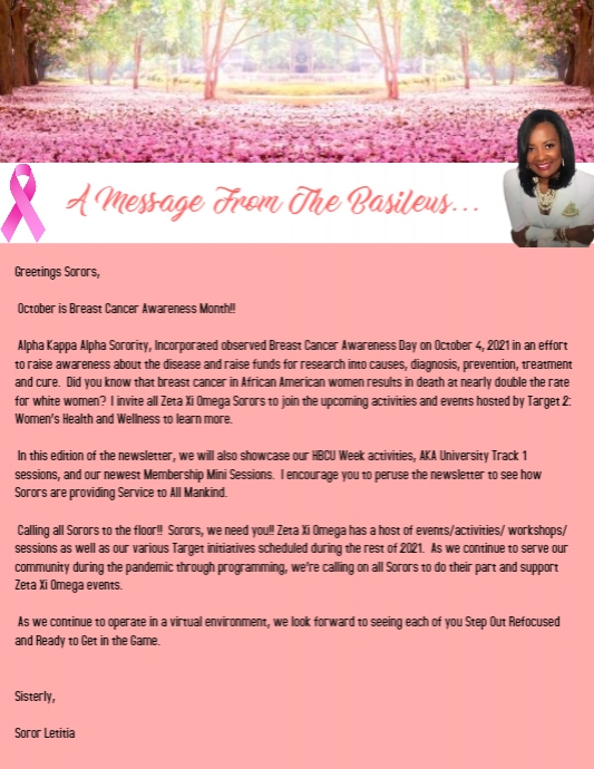 October Newsletter Basileus Message | PosterMyWall