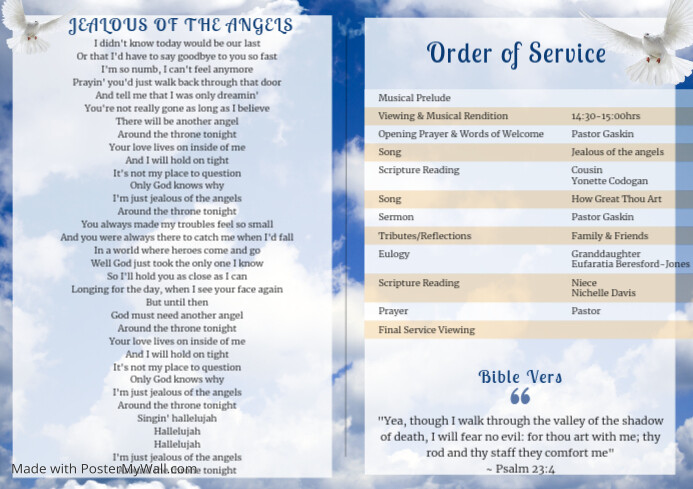 3 - Funeral program - inside | PosterMyWall