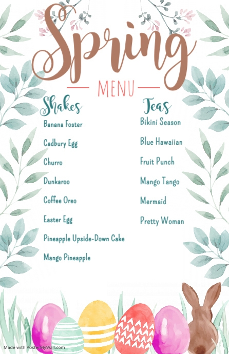 Copy of Spring Menu | PosterMyWall