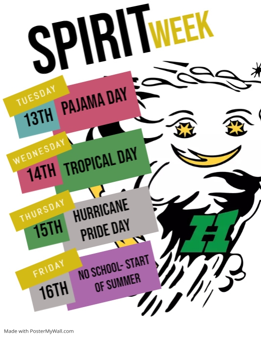 Spirit Week Schedule Flyer Template | PosterMyWall
