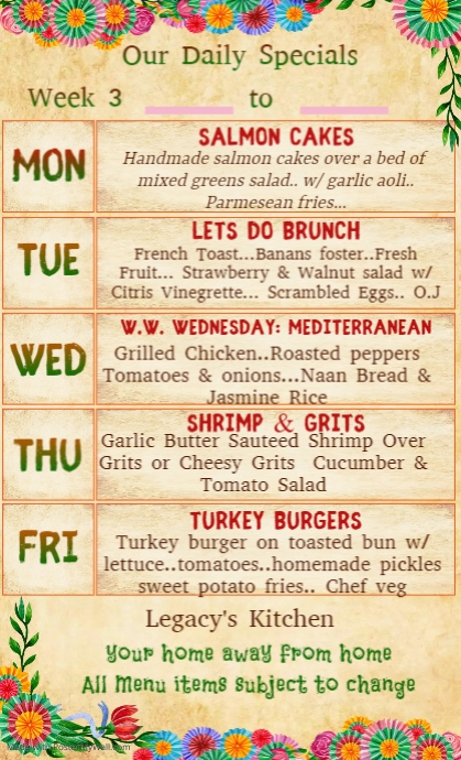 Daily Specials Menu (2) | PosterMyWall