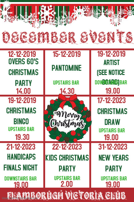 Copy of December Upcoming Events | PosterMyWall