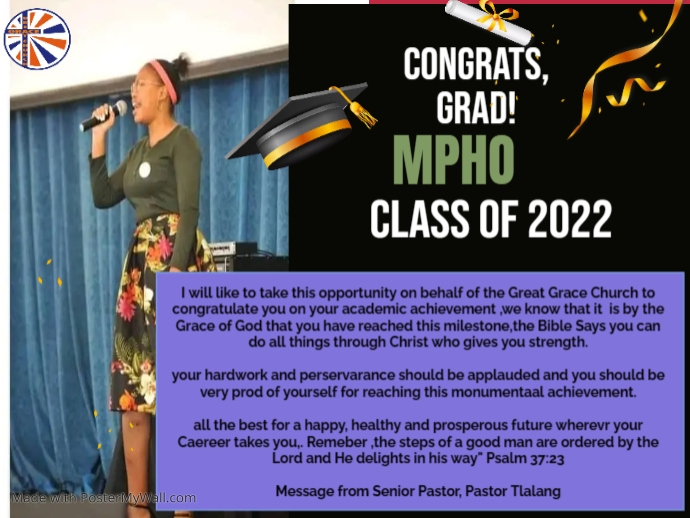 Black graduation yard sign | PosterMyWall