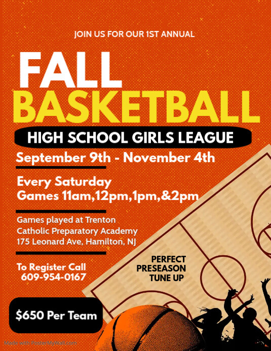 Orange Summer Basketball Tournament Flyer | PosterMyWall