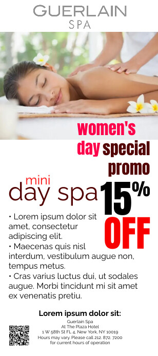 170222 Women's day spa Rack card Template | PosterMyWall