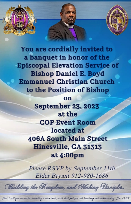 Invitation to Bishop Banquet | PosterMyWall