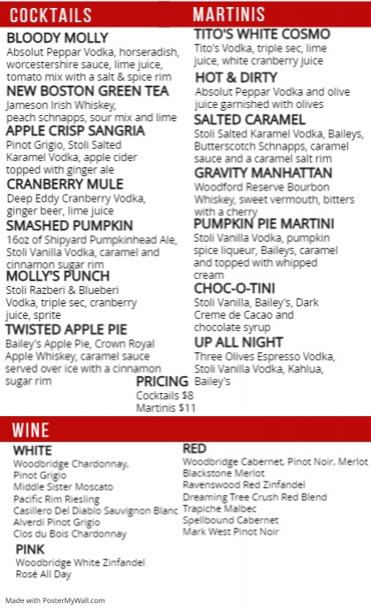 Back of Menu | PosterMyWall