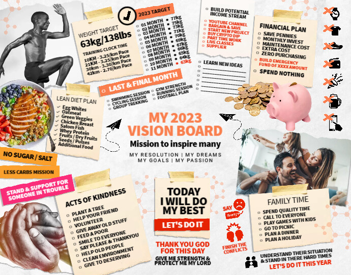Goals Vision Board Template | PosterMyWall