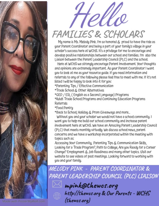 PARENT COORDINATOR MS. PINK- ENGLISH FLYER | PosterMyWall