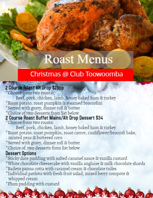 Copy of CT Elegant Christmas Seated Menu | PosterMyWall
