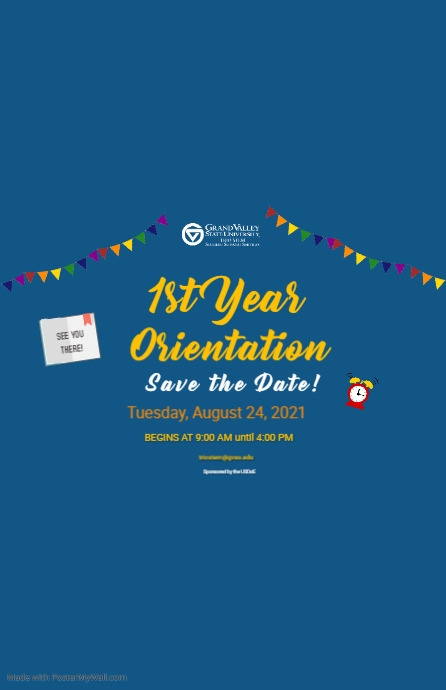 Save the date 1st Year Orientation flyer | PosterMyWall