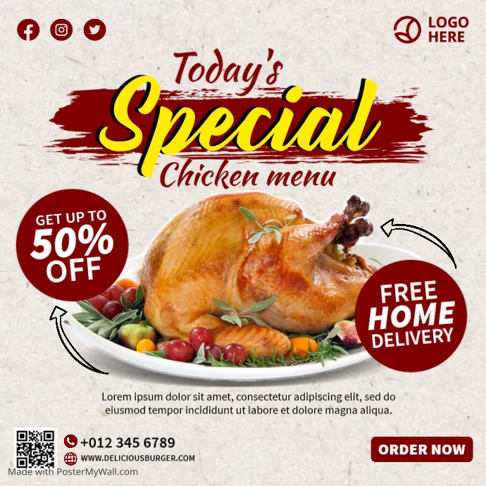 Chicken Menu | PosterMyWall