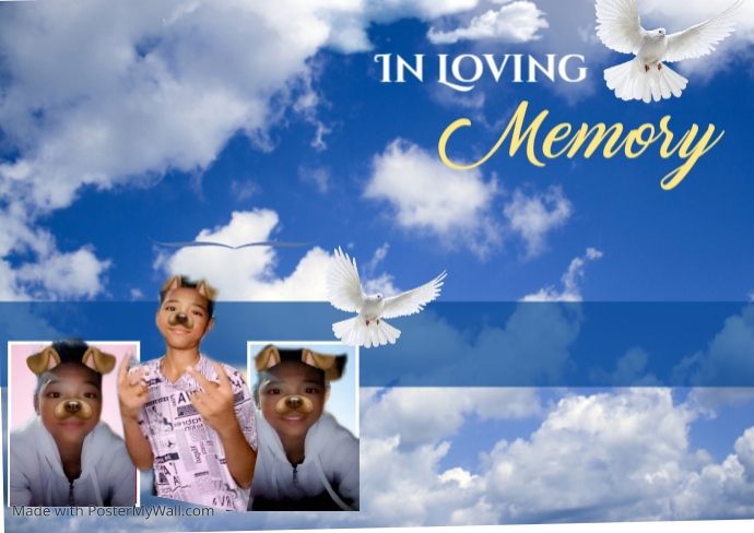 Copy of Copy of Clouds- Funeral Program Brochure 1 | PosterMyWall