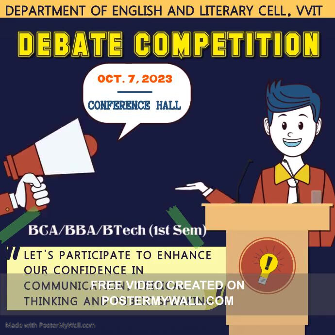Debate Club Competition Square Video | PosterMyWall