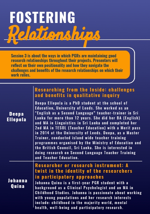 Session 3 - Fostering relationships | PosterMyWall