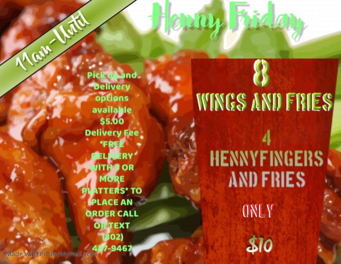 Copy of Special Offer Wings Flyer Poster Restaurant Template ...