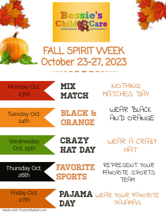 Thanksgiving spirit week flyer | PosterMyWall