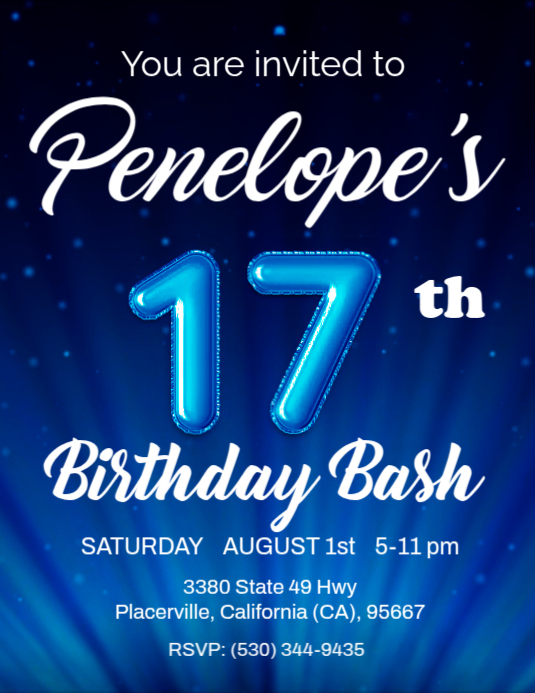 17th birthday Template | PosterMyWall