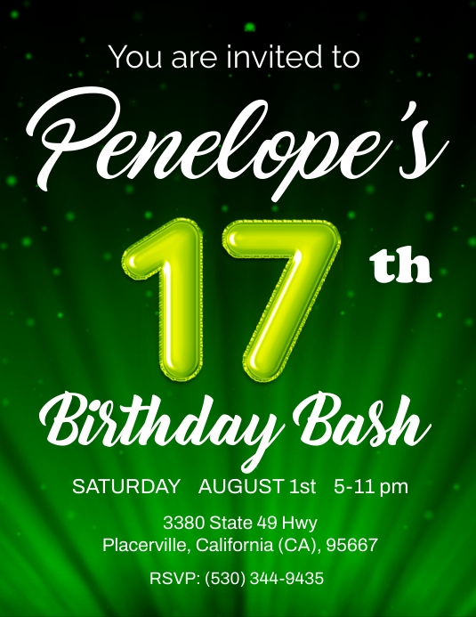 17th birthday Template | PosterMyWall