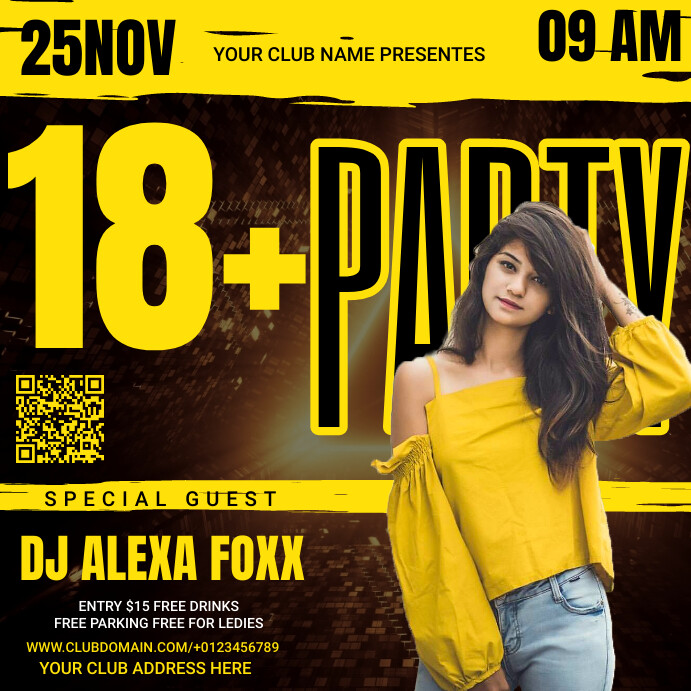 18+ night party Template | PosterMyWall