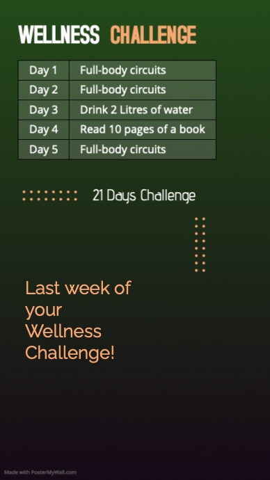 Wellness Challenge Calendar Instagram Story T | PosterMyWall