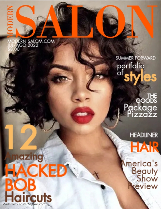 Copy of 180822 Modern Salon magazine cover template | PosterMyWall